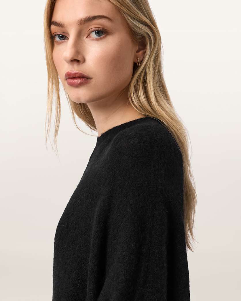 Lock Crew Neck Jumper Black | ALLSAINTS